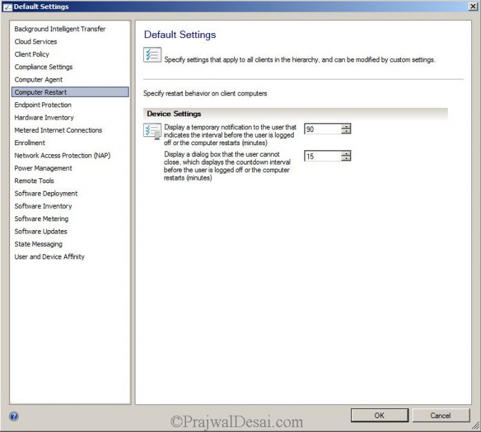 Default Client Settings in SCCM 2012 SP1 Snap6 » Prajwal Desai