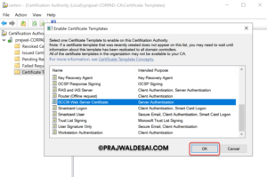 Create & Enroll Web Server Certificate for IIS Site Systems