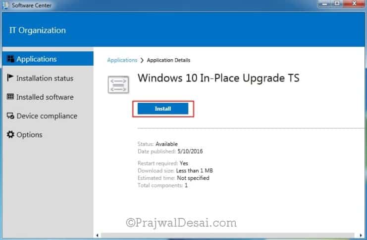 In-place upgrade to Windows 10 Enterprise with SCCM