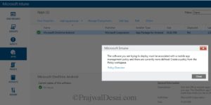 Configure Intune Mobile Application Management Policy