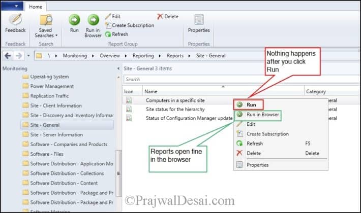 Cannot run SCCM reports from locally installed console » Prajwal Desai