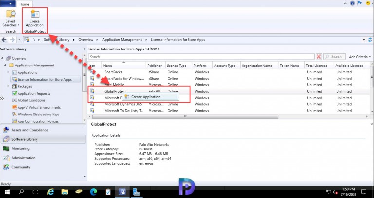 Publish Microsoft Store for Business Applications in SCCM