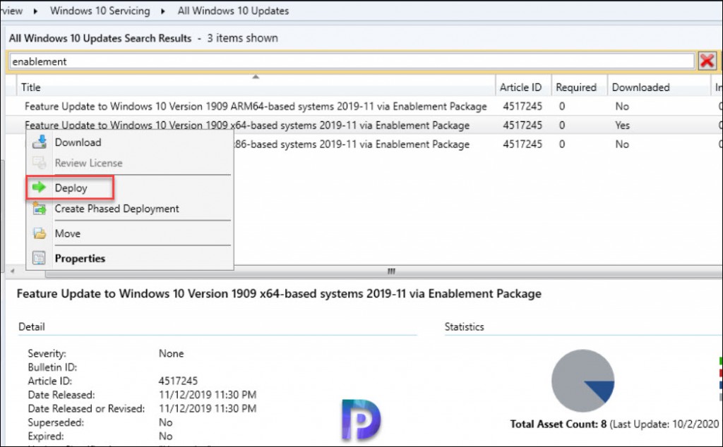 Deploy Windows 10 1909 Enablement Package using SCCM