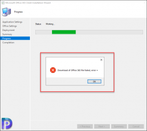 Fix: Download of Office 365 file failed, Error