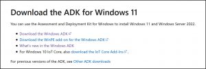 List of Windows 11 ADK Versions and Downloads