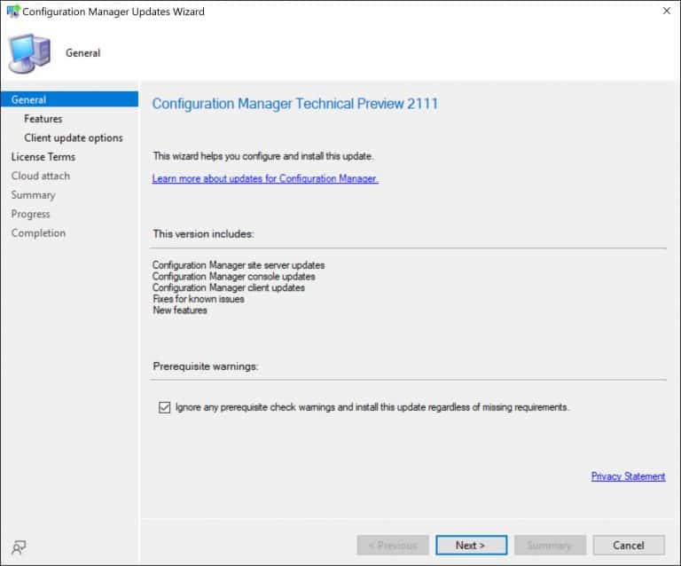 Configuration Manager Technical Preview 2111 New Features