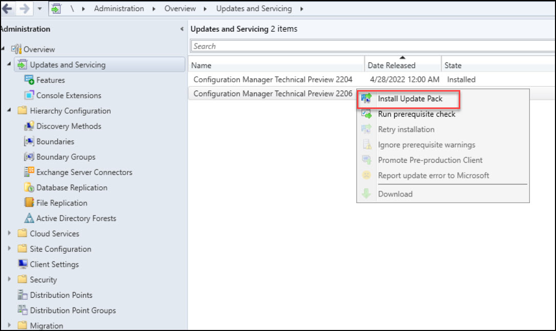 ConfigMgr Technical Preview 2206 New Features and Fixes » Prajwal Desai