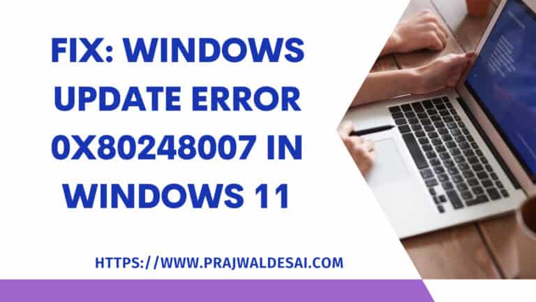 Fix: Windows Update Error 0x80248007 in Windows 11