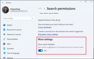 5 Unique Ways to Disable Search Highlights on Windows 11 » Prajwal Desai