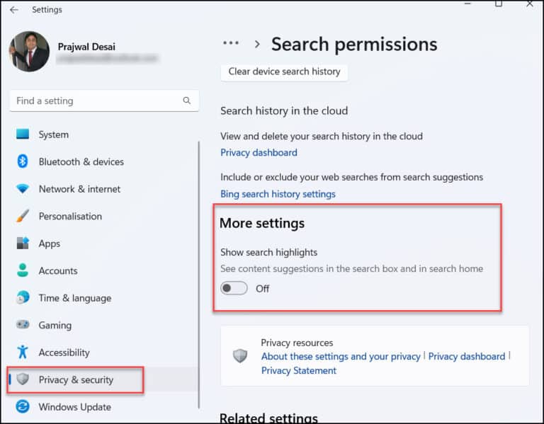 5 Unique Ways to Disable Search Highlights on Windows 11