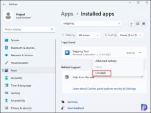 Remove or Uninstall Snipping Tool from Windows 10 / 11 » Prajwal Desai