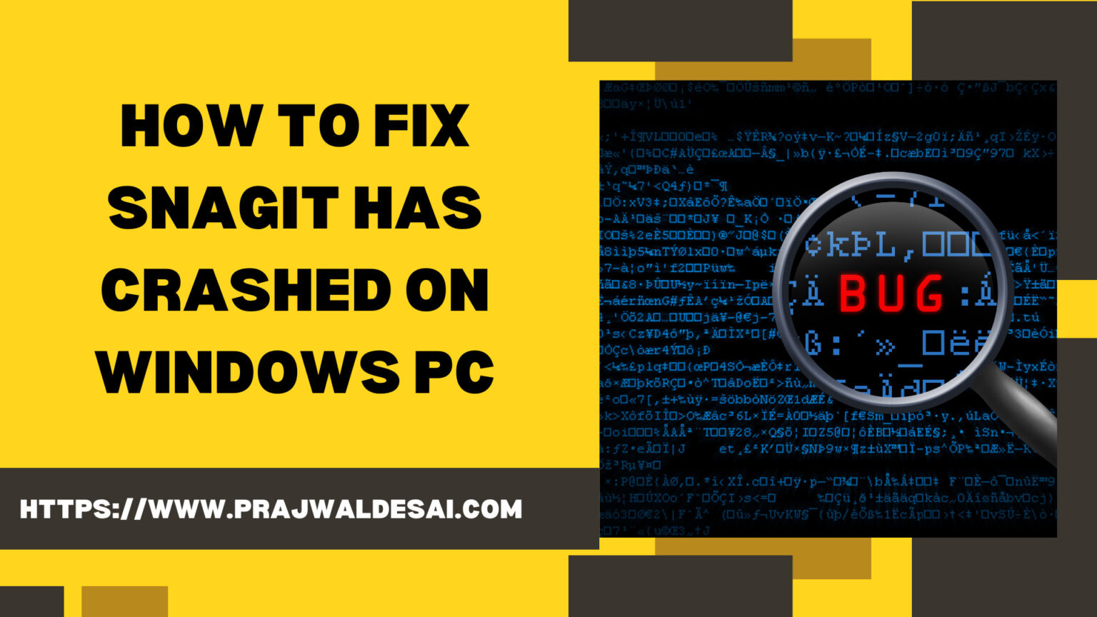 Fix: Snagit has crashed on Windows PC » Prajwal Desai