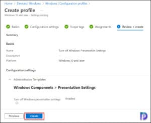Turn off Windows Presentation Settings using Intune | GPO » Prajwal Desai