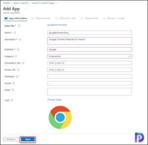 Install Google Chrome on macOS using Intune