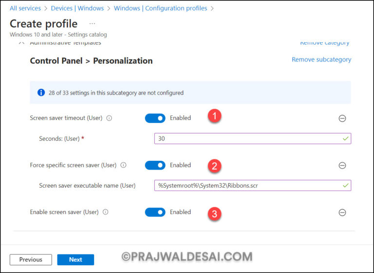 Enable Screen Saver on Windows using Intune » Prajwal Desai