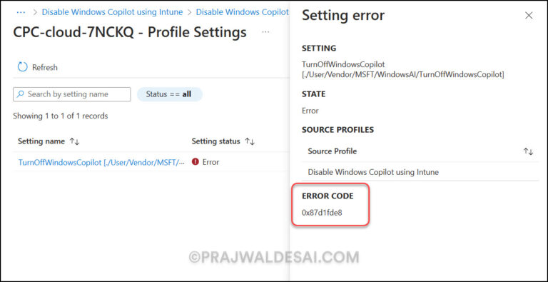 Disable Copilot on Windows 11 using Intune and GPO » Prajwal Desai