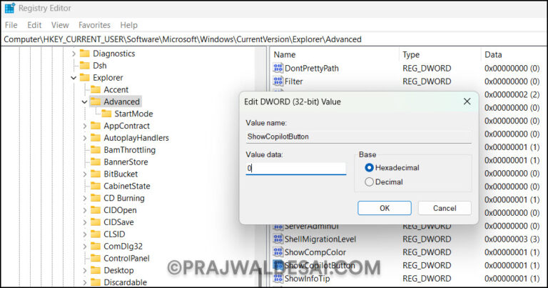 Turn off Copilot in Windows 11 using Settings and Registry » Prajwal Desai