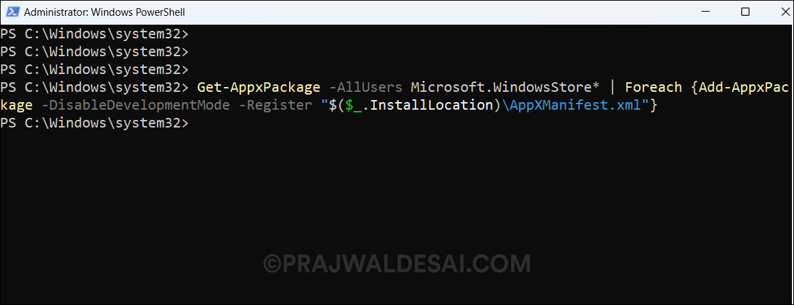 Fix Microsoft Store Error Code 0x00000000 on Windows 11/10 » Prajwal Desai