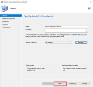 Create SCCM Collection for Co-Managed Devices