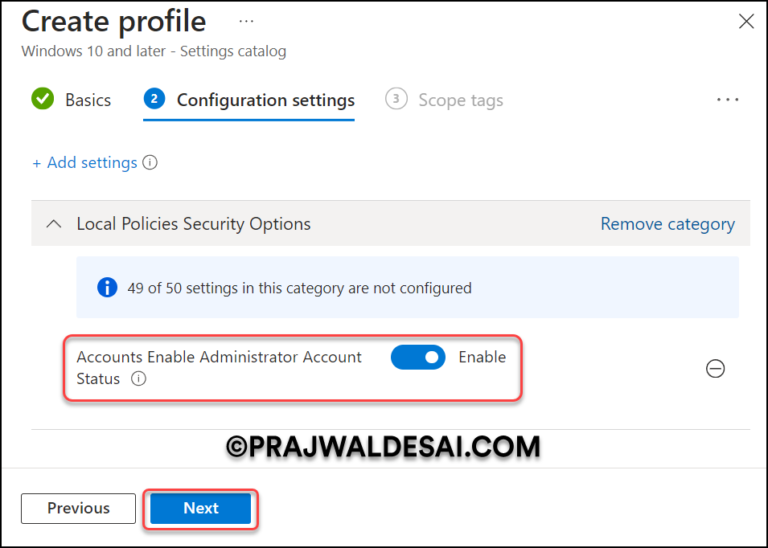 Enable/Disable built-in Administrator account using Intune » Prajwal Desai