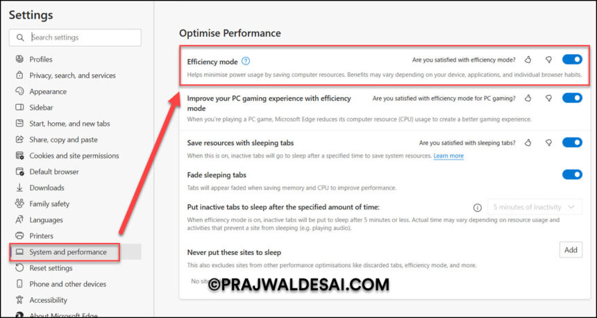 Turn On or Off Efficiency mode in Microsoft Edge » Prajwal Desai