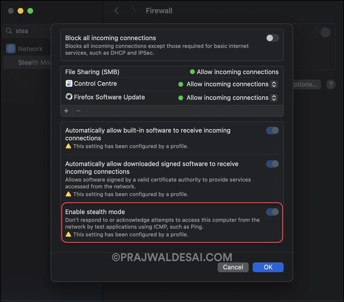 Enable Stealth Mode on macOS using Intune » Prajwal Desai