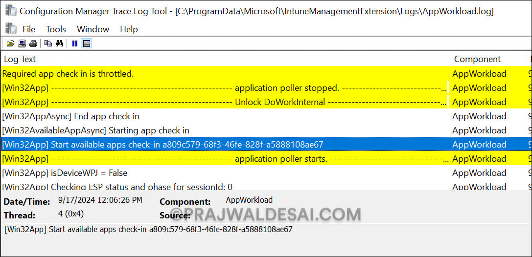 New Intune AppWorkload.log for Troubleshooting Win32 Apps