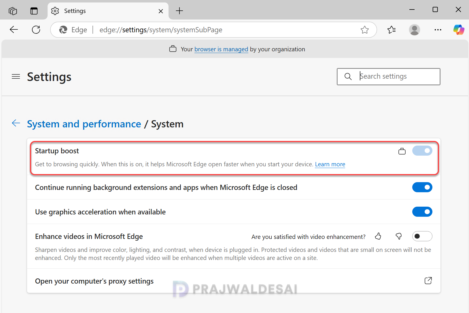 How to Enable or Disable Startup Boost in Edge using Intune