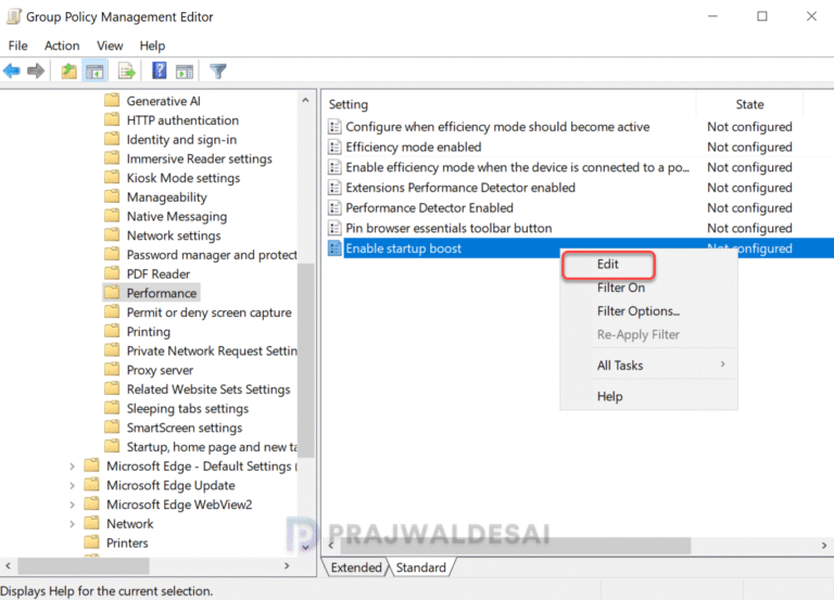 Turn On or Off Edge Startup Boost using GPO (Group Policy)