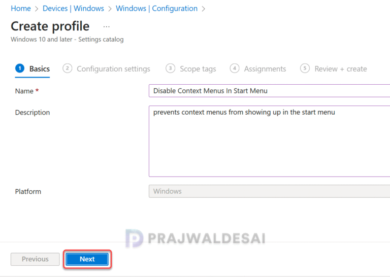 How to Disable Context Menu In Start Menu Using Intune