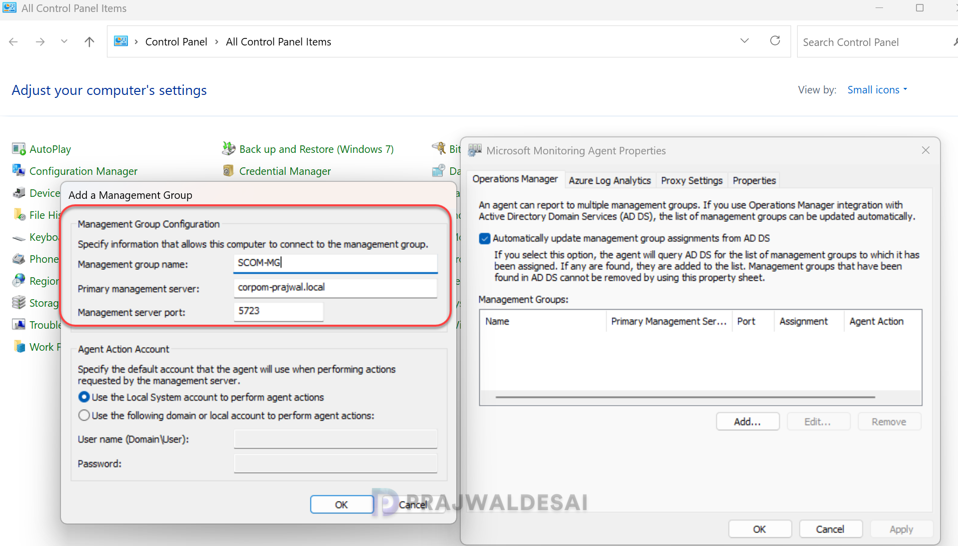 Add or Remove Management Group from SCOM agent