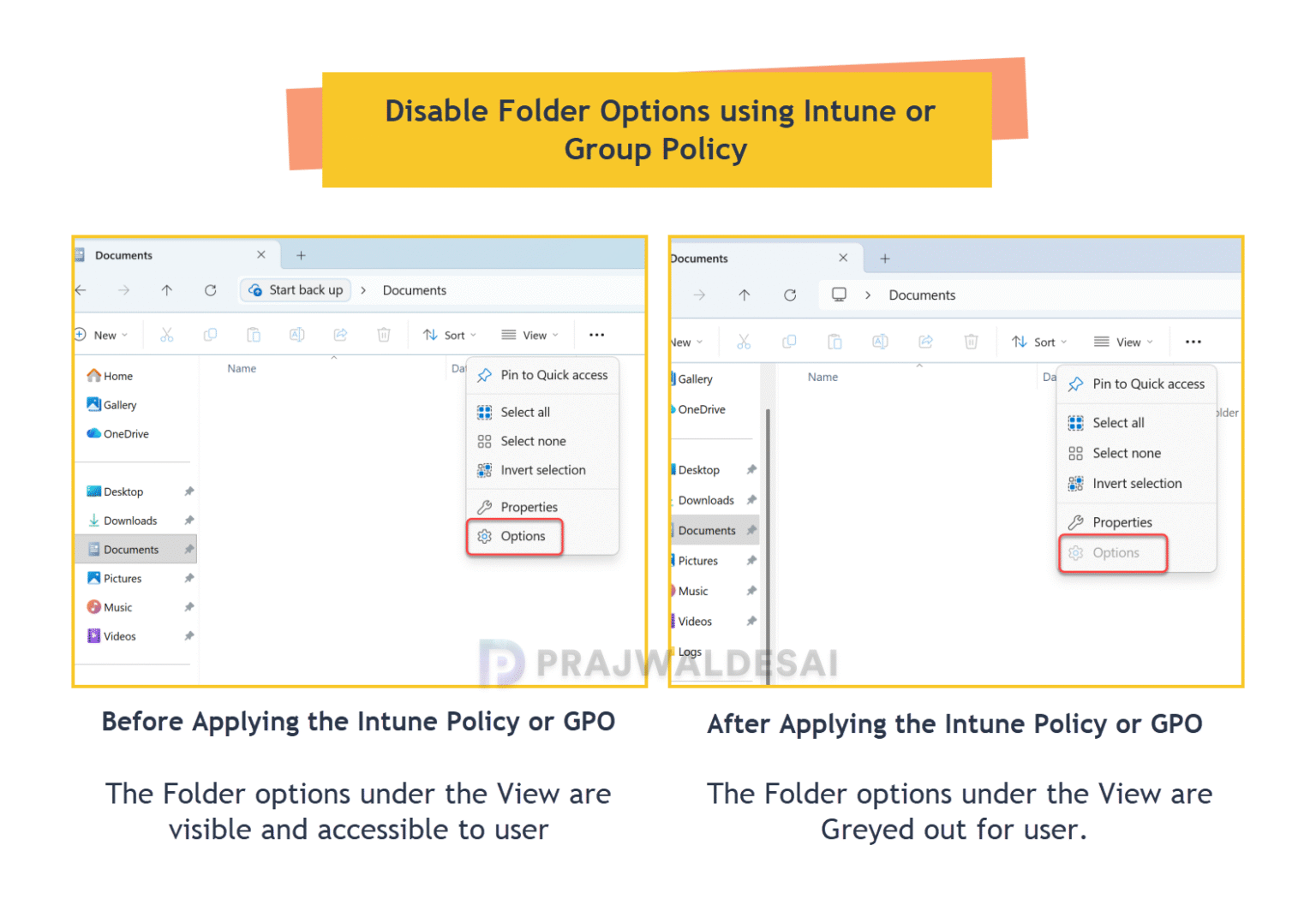 Disable Folder Options in File Explorer using Intune or Group Policy ...