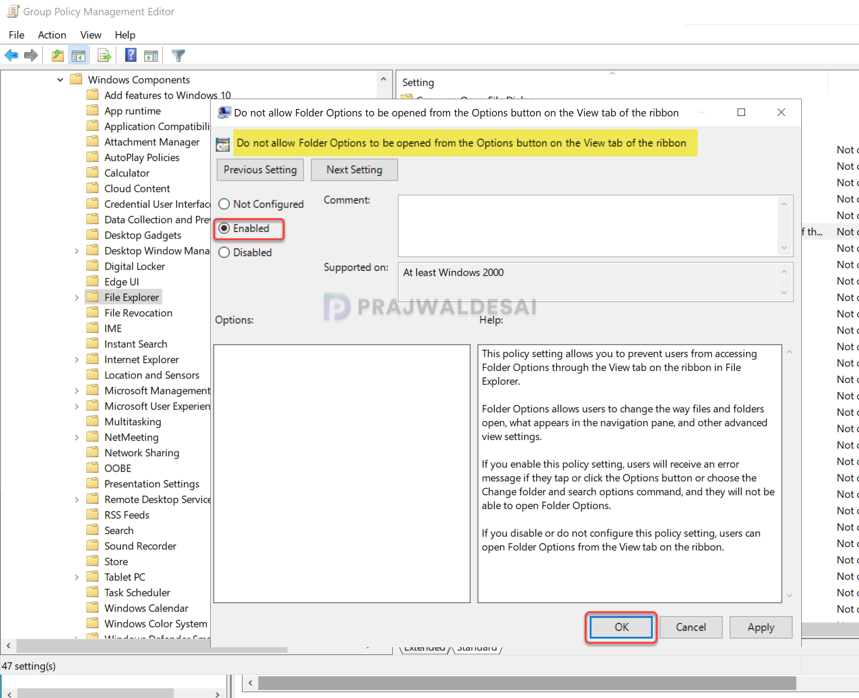 Disable Folder Options in File Explorer using Intune or Group Policy ...