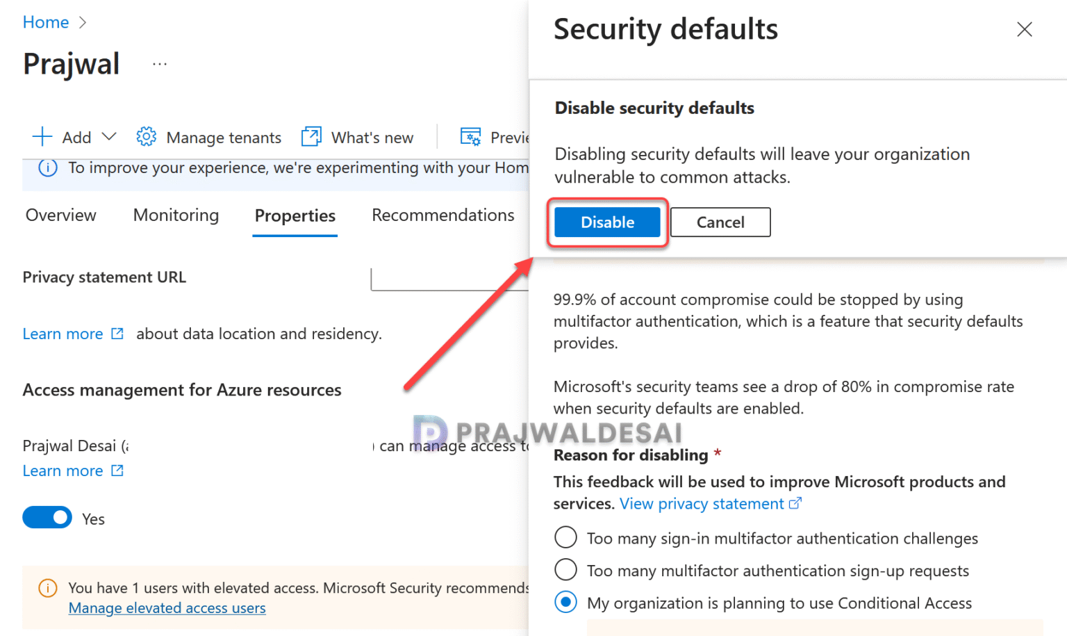 2 Ways to Disable Security Defaults in Entra ID » Prajwal Desai