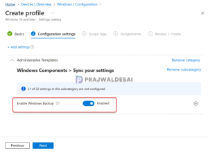 Configure Windows Backup for Organizations using Intune » Prajwal Desai