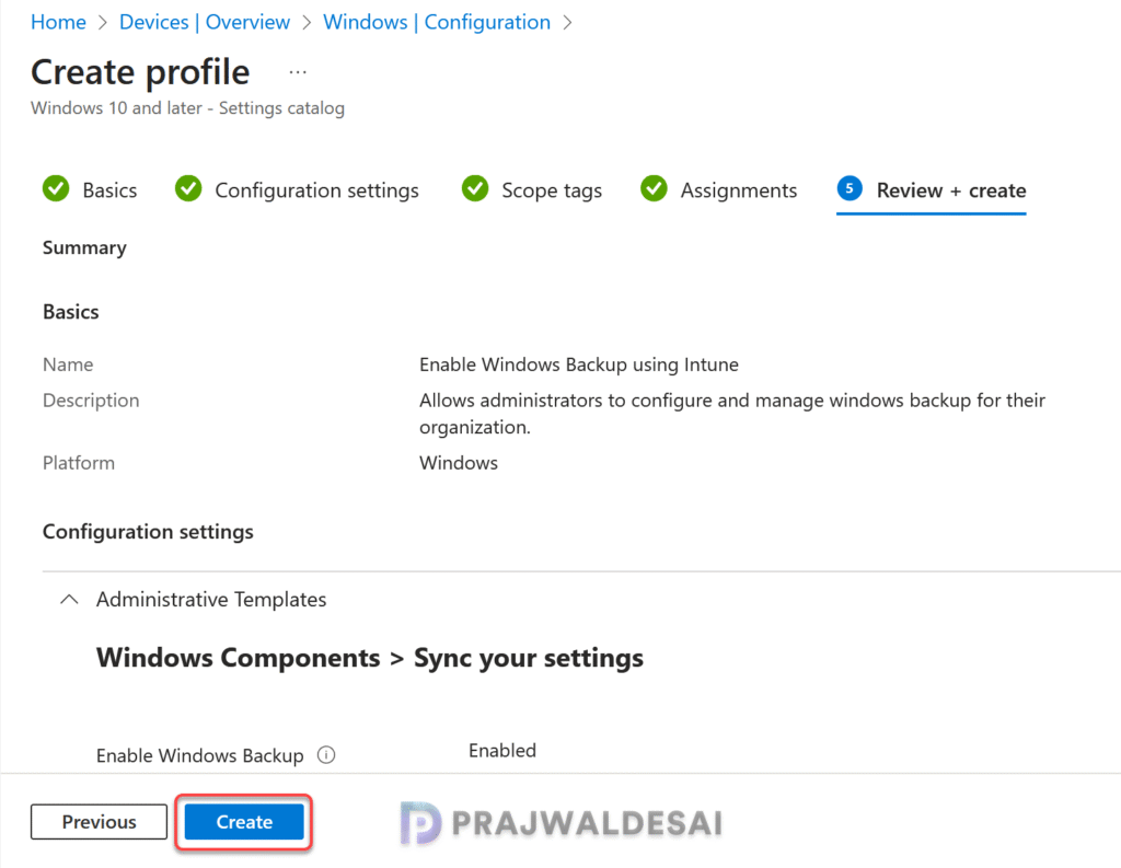 Configure Windows Backup for Organizations using Intune » Prajwal Desai