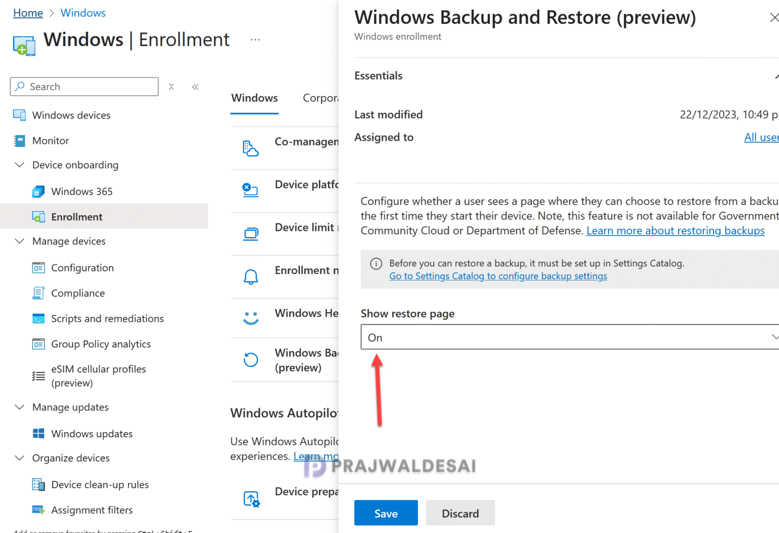 Configure Windows Backup for Organizations using Intune » Prajwal Desai