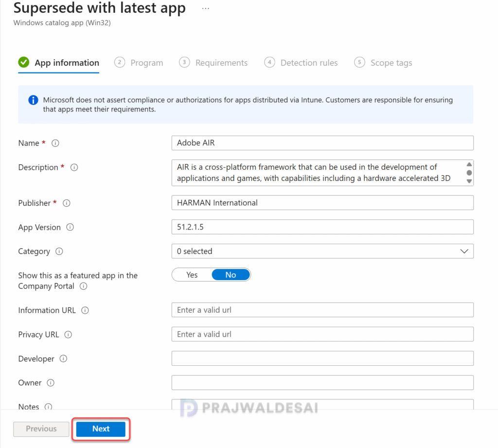 Update Enterprise App Catalog Apps in Intune » Prajwal Desai