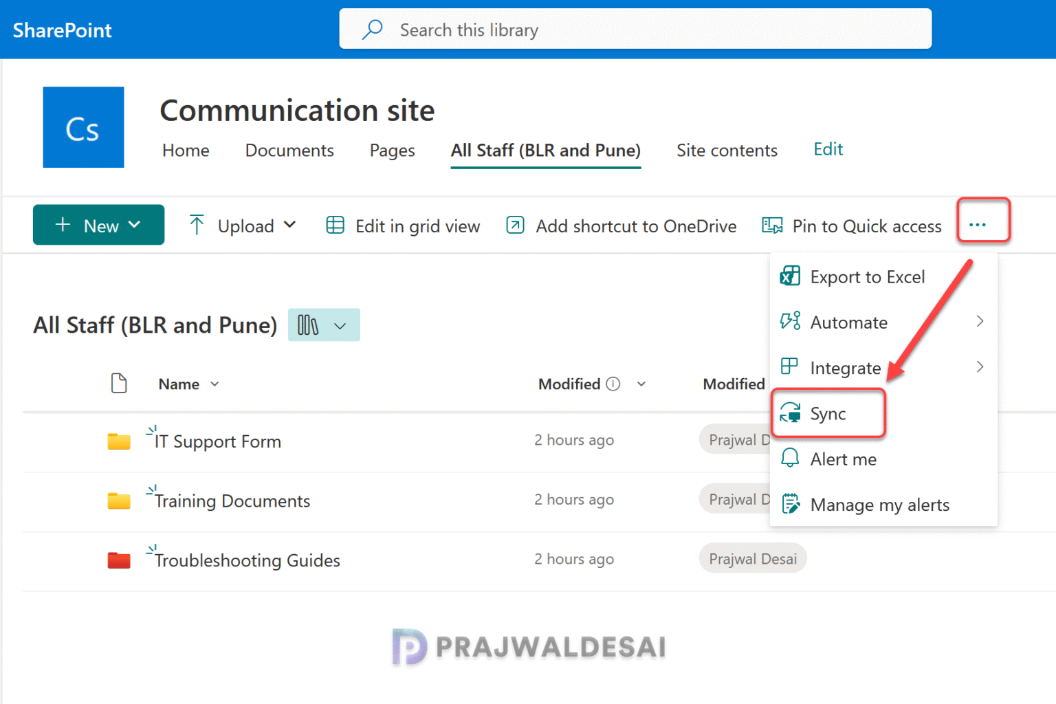 Automatically Sync SharePoint Site Libraries Using Intune » Prajwal Desai