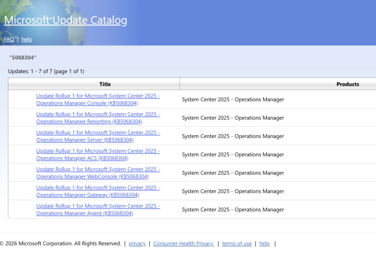 SCOM 2025 Update Rollup 1: New Features, Fixes & Installation » Prajwal ...