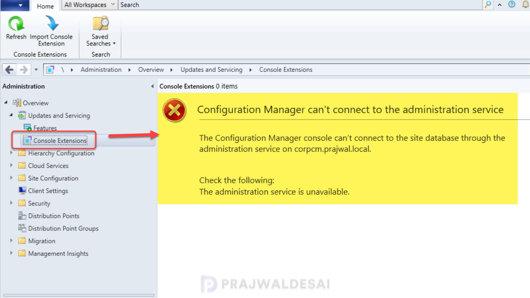 Fix SCCM Administration Service Is Unavailable » Prajwal Desai