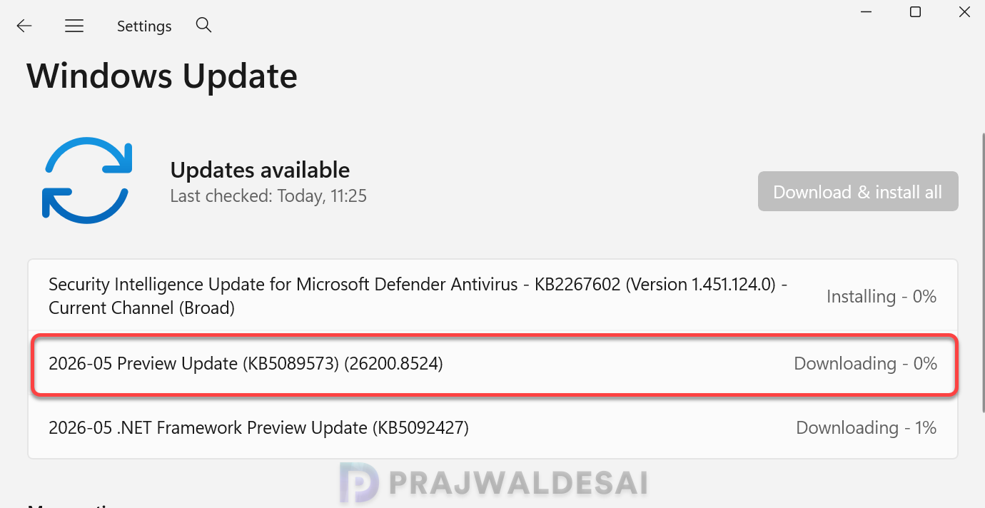 Windows 11 KB5089573 update improves PC speed and performance » Prajwal ...